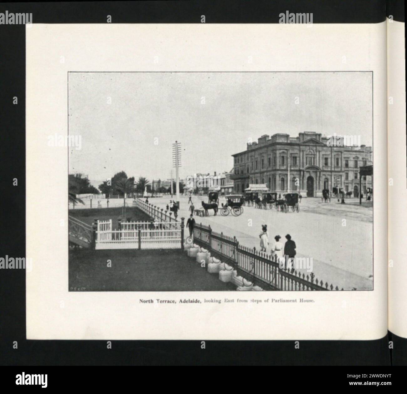 Description: North Terrace, Adelaide, looking East from steps of ...