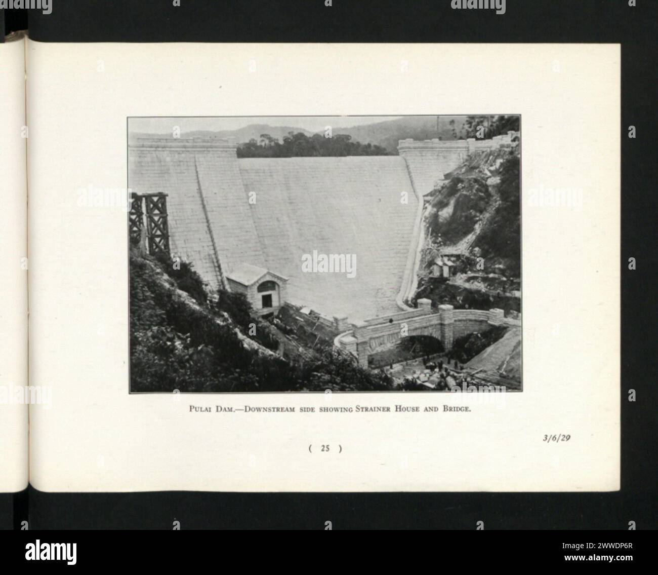 Description: Pulai Dam. Downstream side showing strainer house and ...