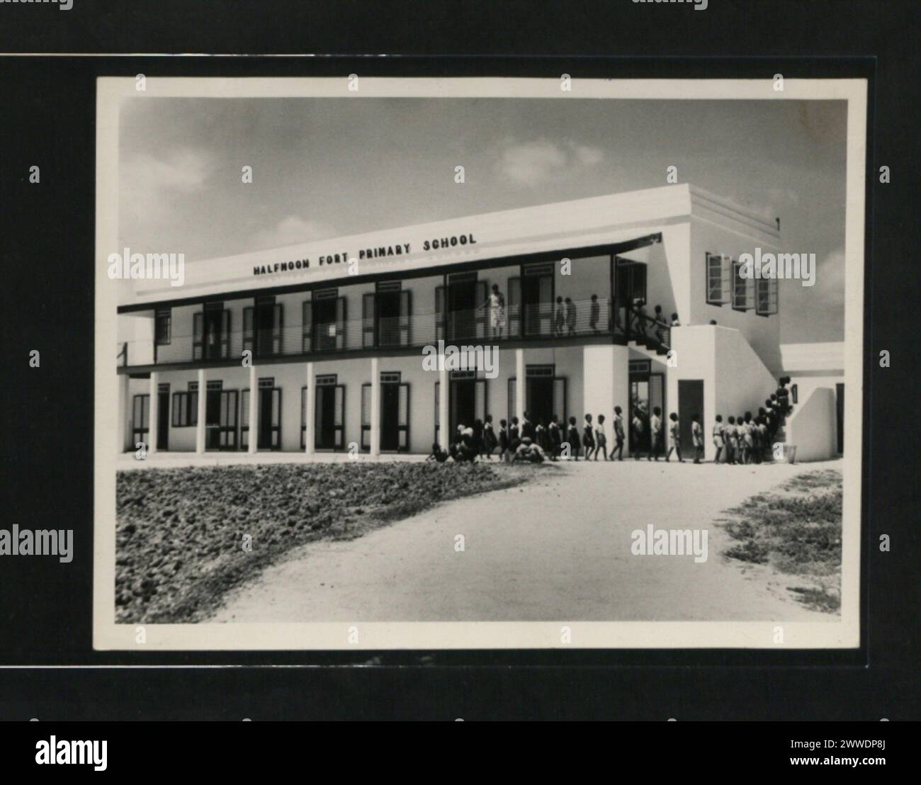 Halfmoon Fort School in Barbados, 1952-1955, showing educational ...