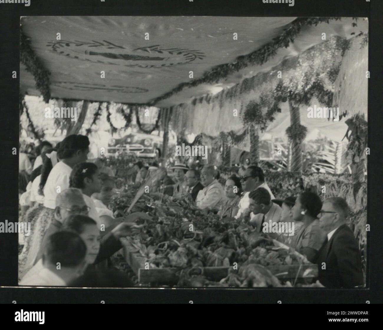Description: The Governor of Fiji sits next to Queen Salote at the ...