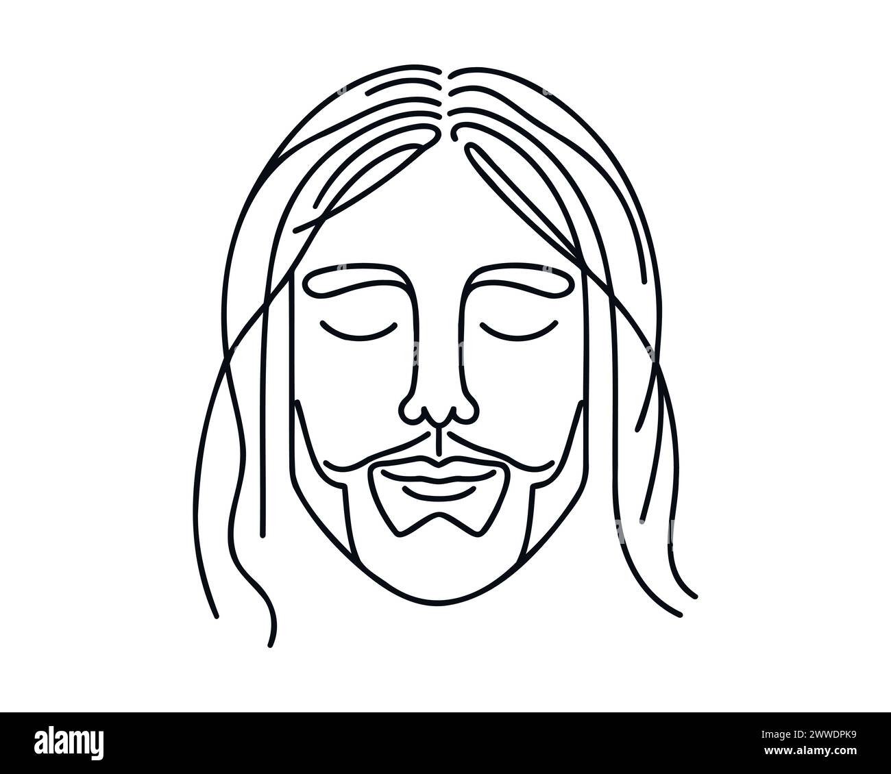 One line drawing jesus hi-res stock photography and images - Alamy