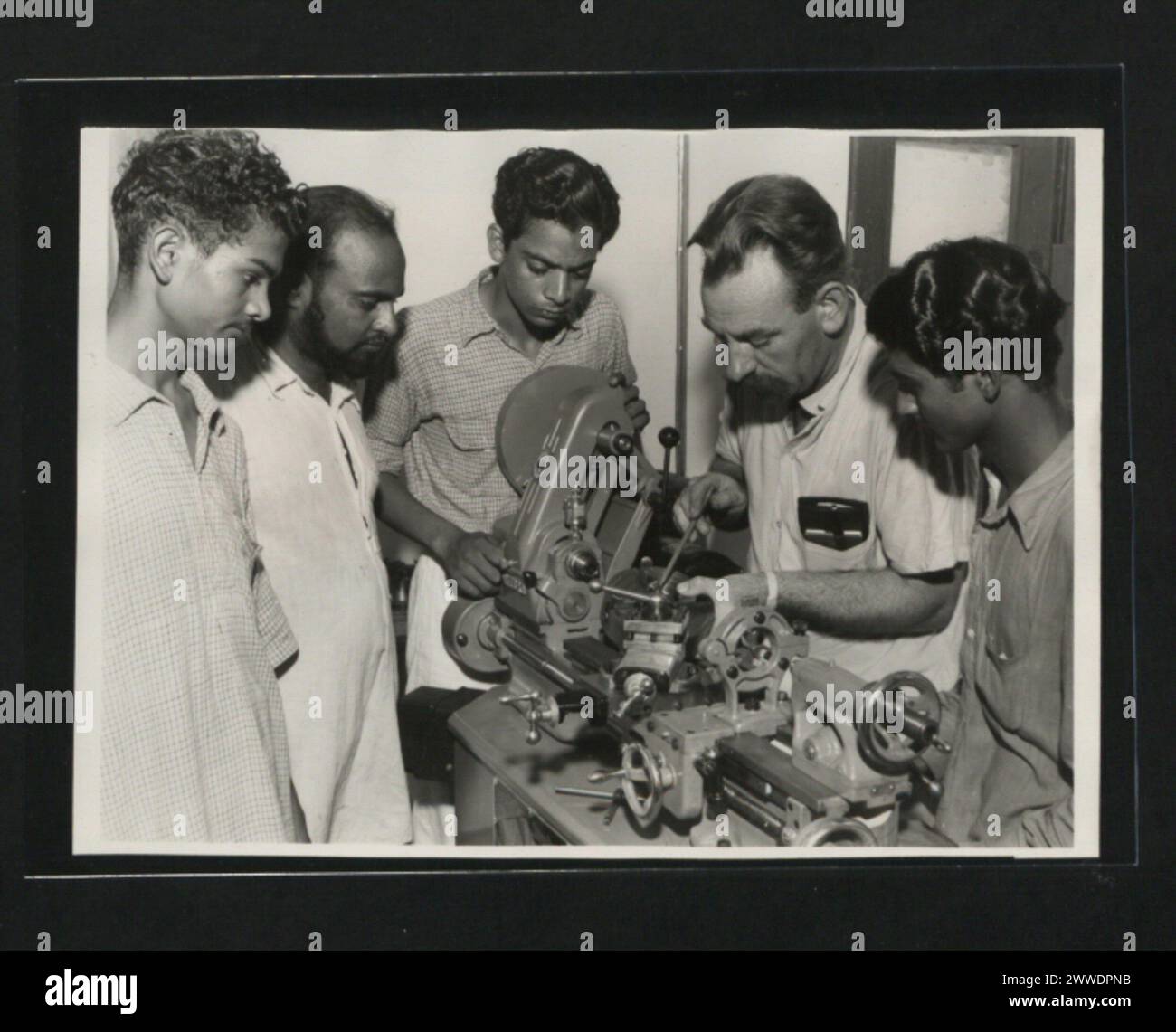 Description: Machine-shop training; early steps in the use of a lathe ...