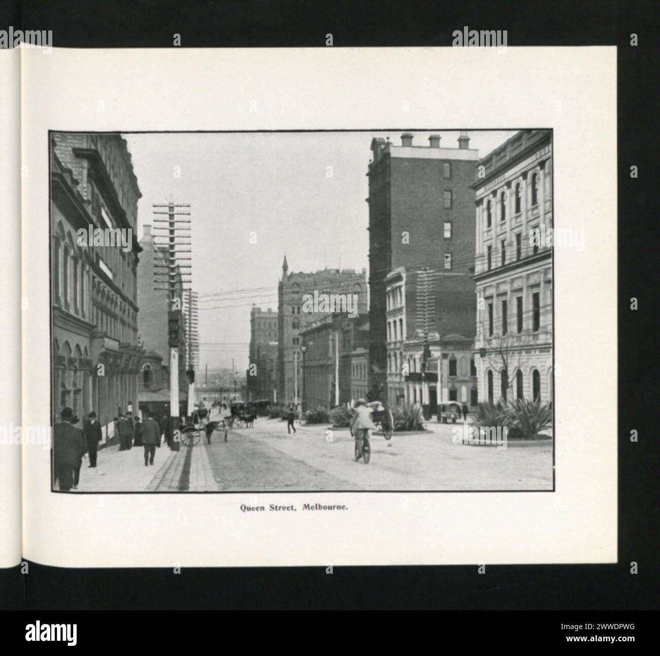 Queen Street in Melbourne, Australia, in the early 1900s, shows the ...