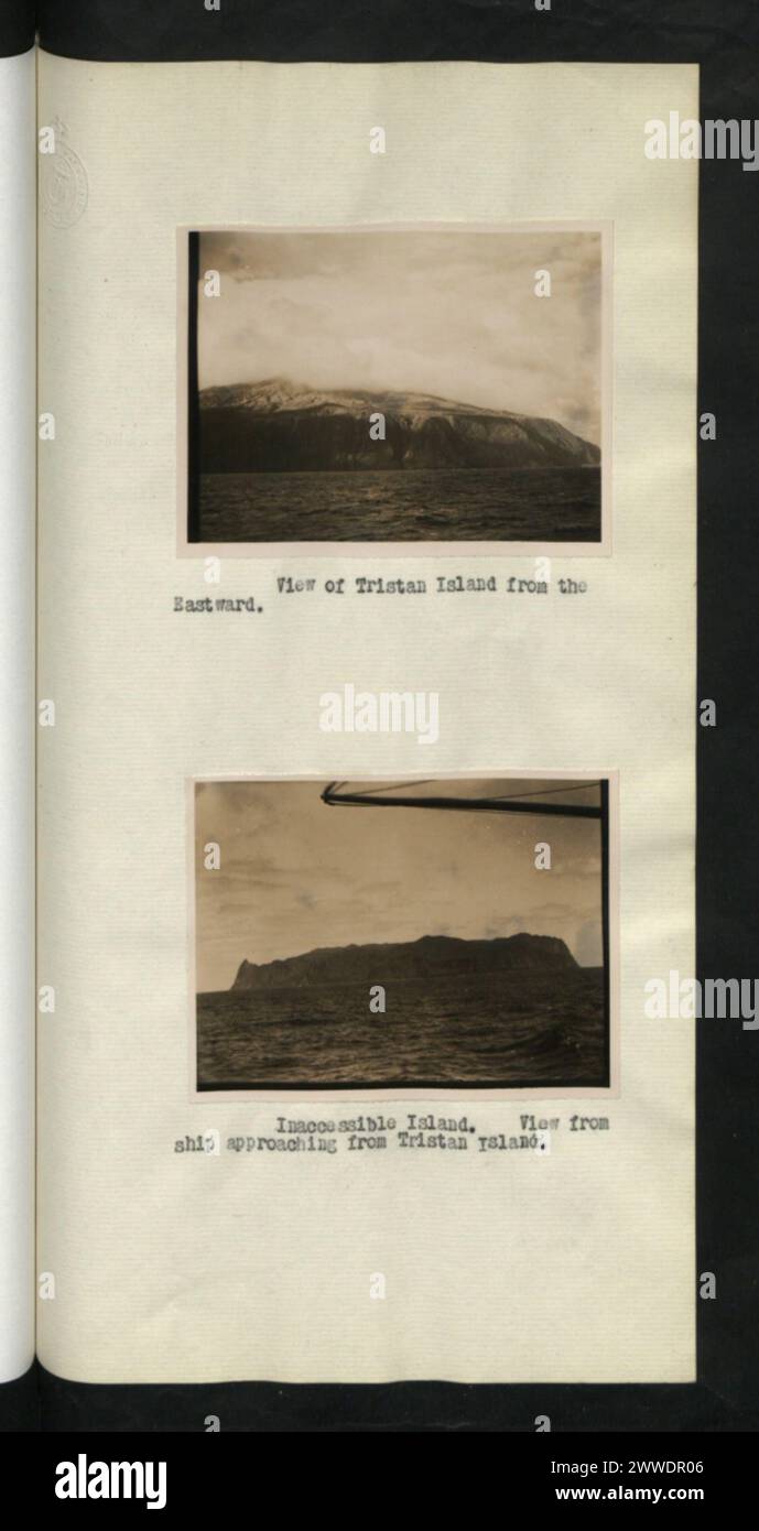Description: View of Tristan Island from the Eastward. Location ...