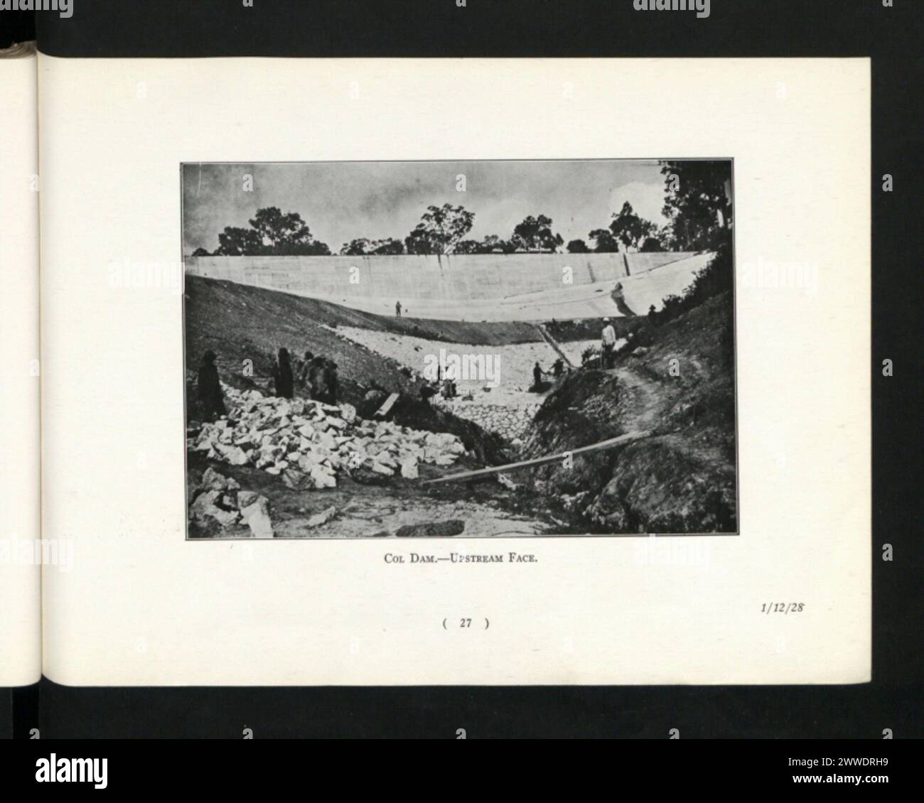 Description: Col Dam. Upstream Face. Location: Johore, Malaya Date: 01 ...