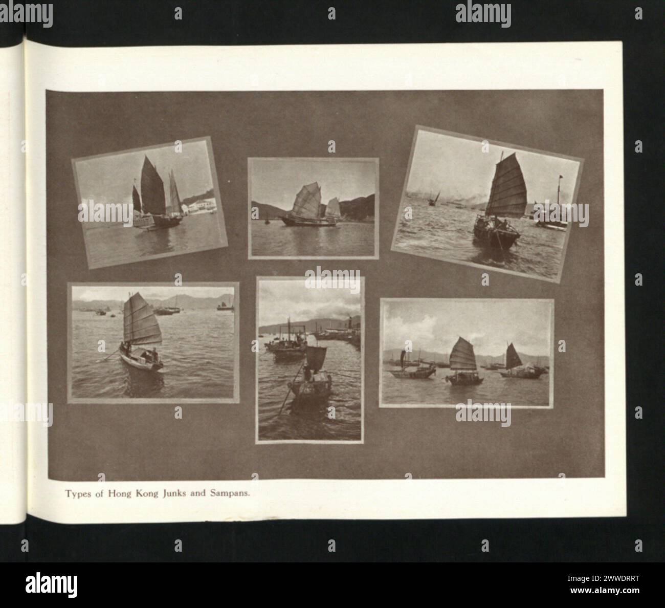 Photograph showing different types of junks and sampans in Hong Kong ...