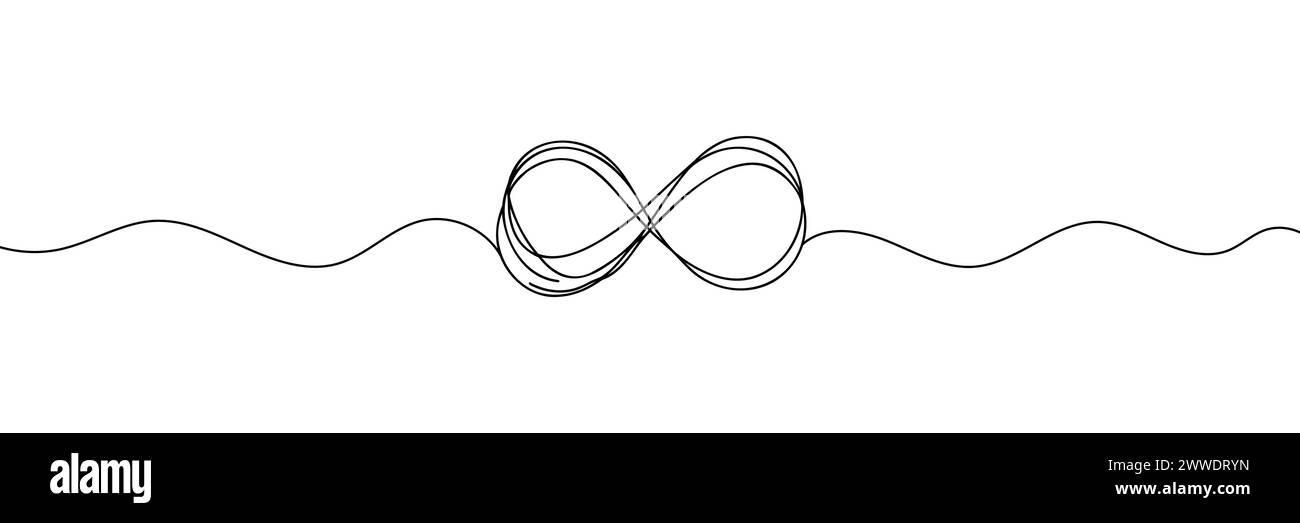 the infinity sign is drawn in one line style. Vector illustration Stock ...