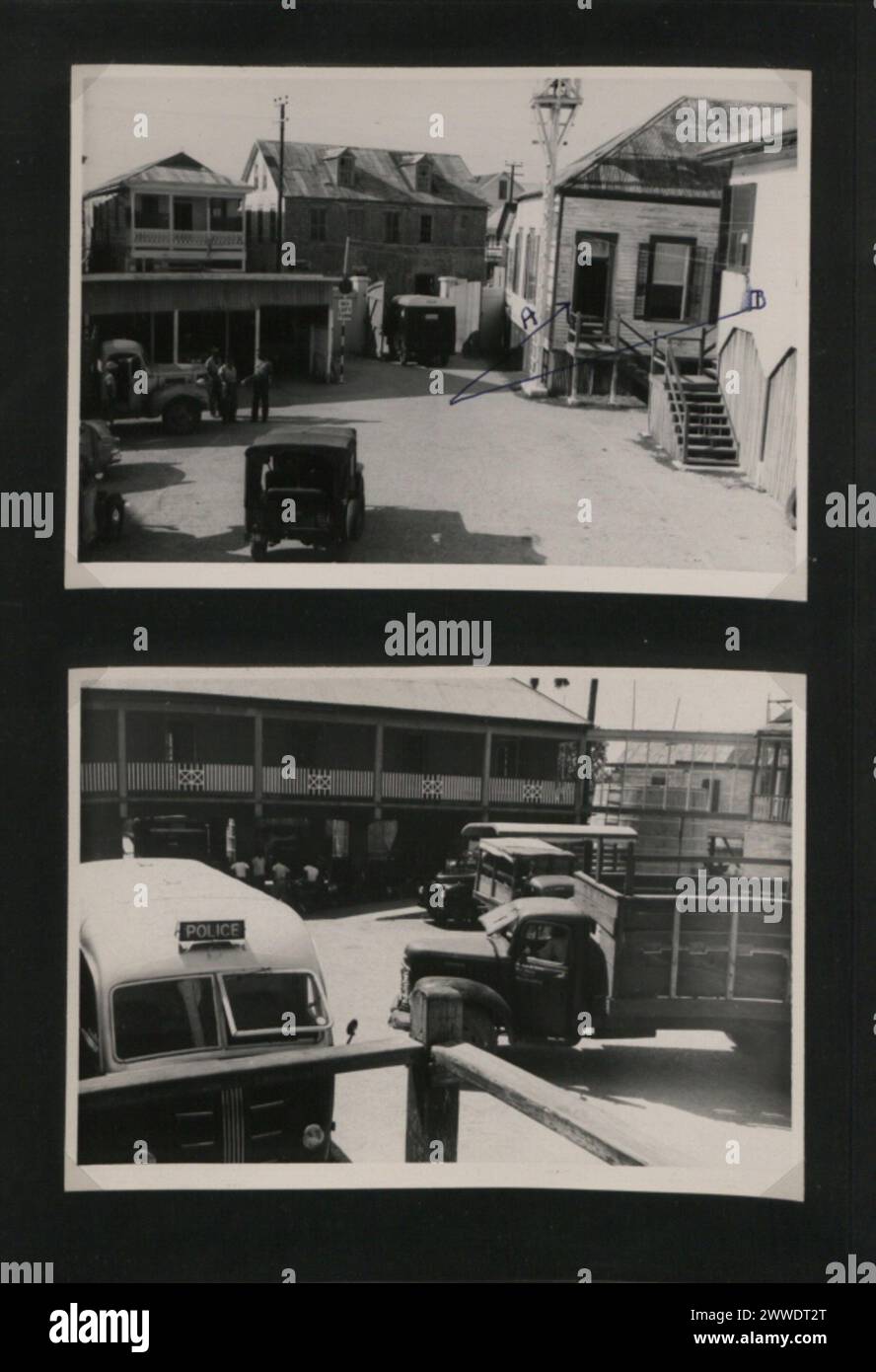 Description: Police Compound, Belize, showing the entrance to Queen ...