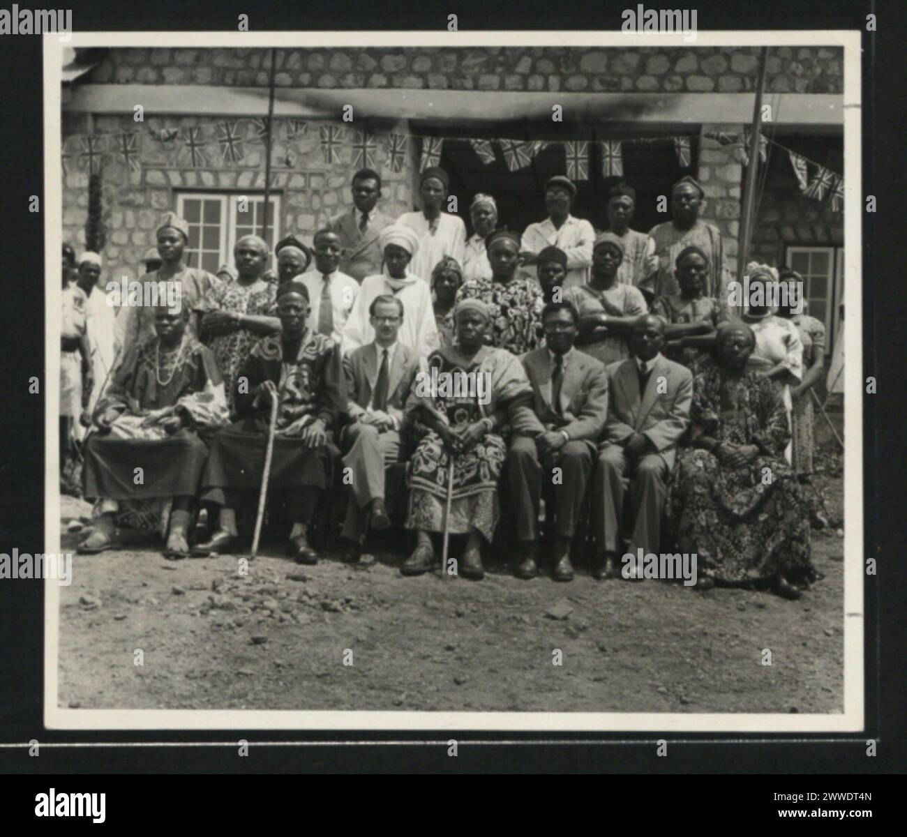 Dr. E.M.L. Endeley, first Premier of Southern Cameroon, pictured with a ...