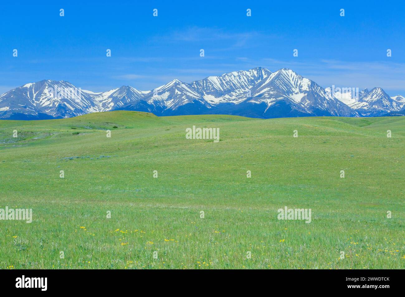 prairie below the crazy mountains near big timber, montana Stock Photo ...