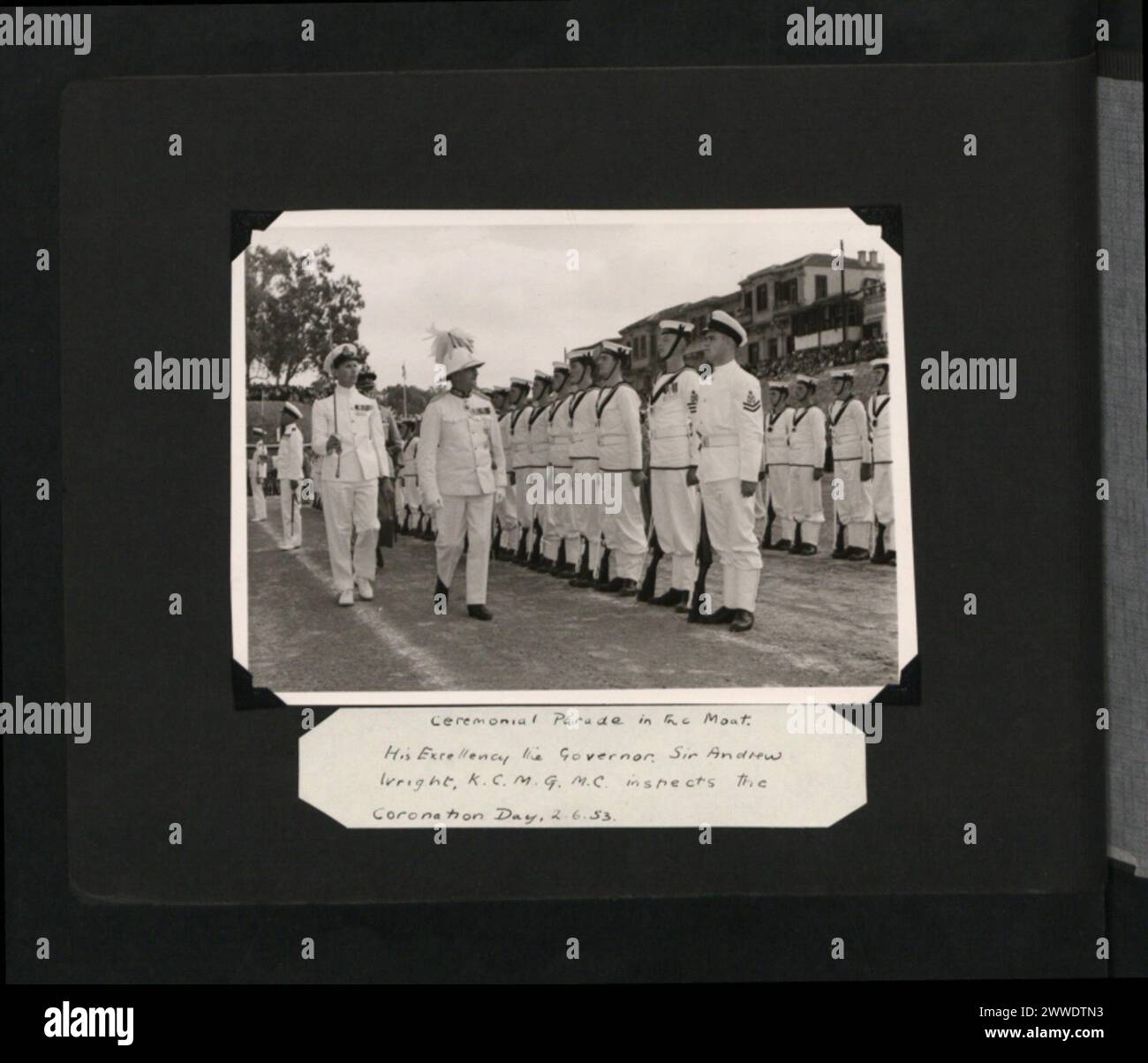 Description: Ceremonial Parade in the Moat. His Excellency the Governor ...