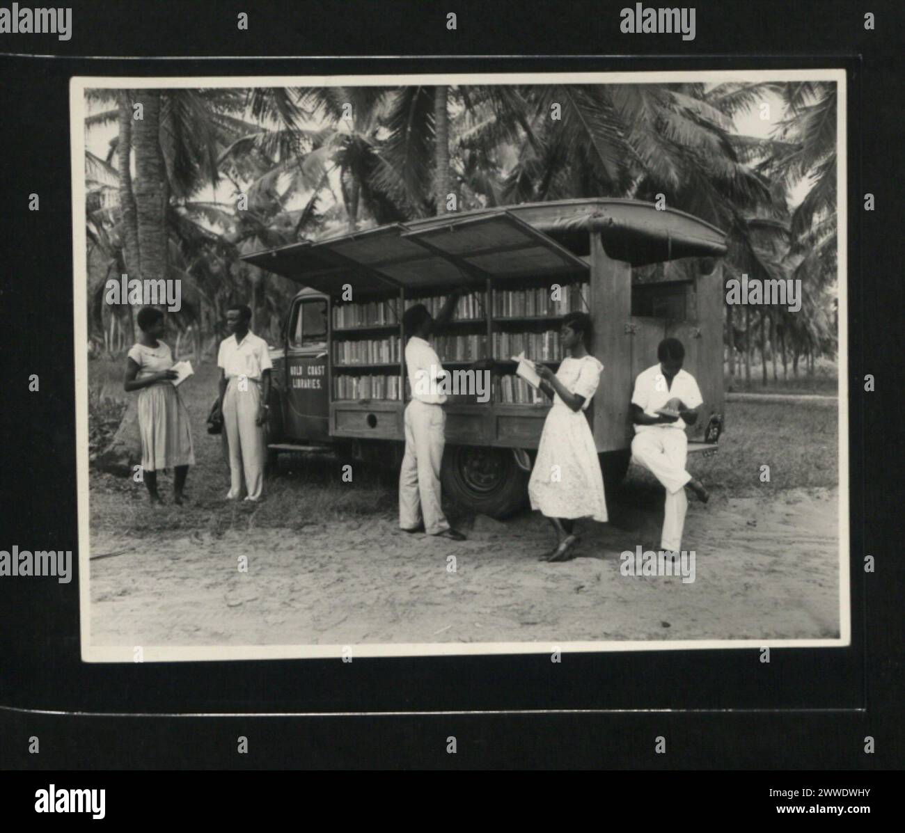 Description: A mobile library van Location: Accra mobile, reading ...