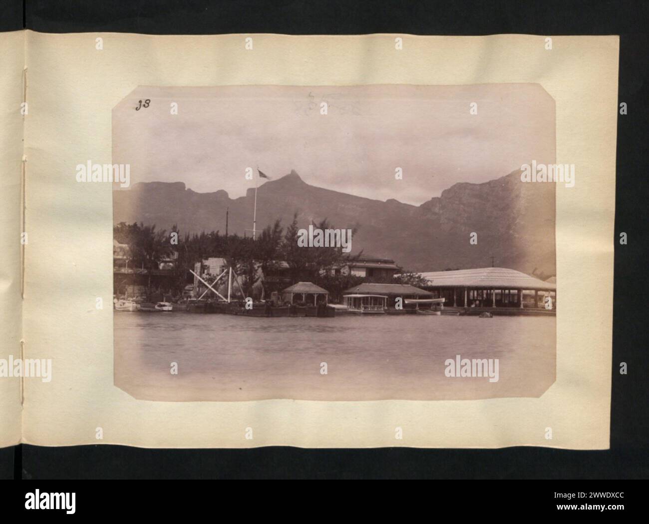Photograph depicting the Port Office, wharf, and offices at Hangar du ...