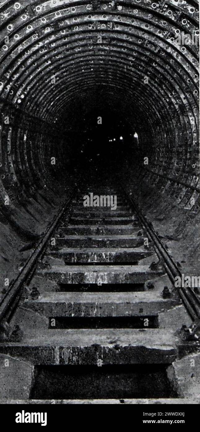 Standard cast iron tubes are used in London underground construction ...