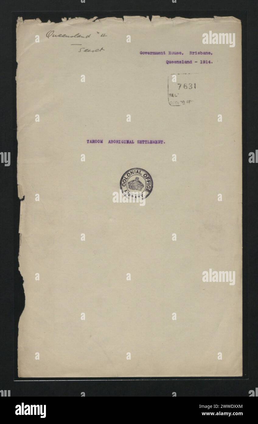 Taroom Aboriginal Settlement in Australia, documented in 1914, showing ...