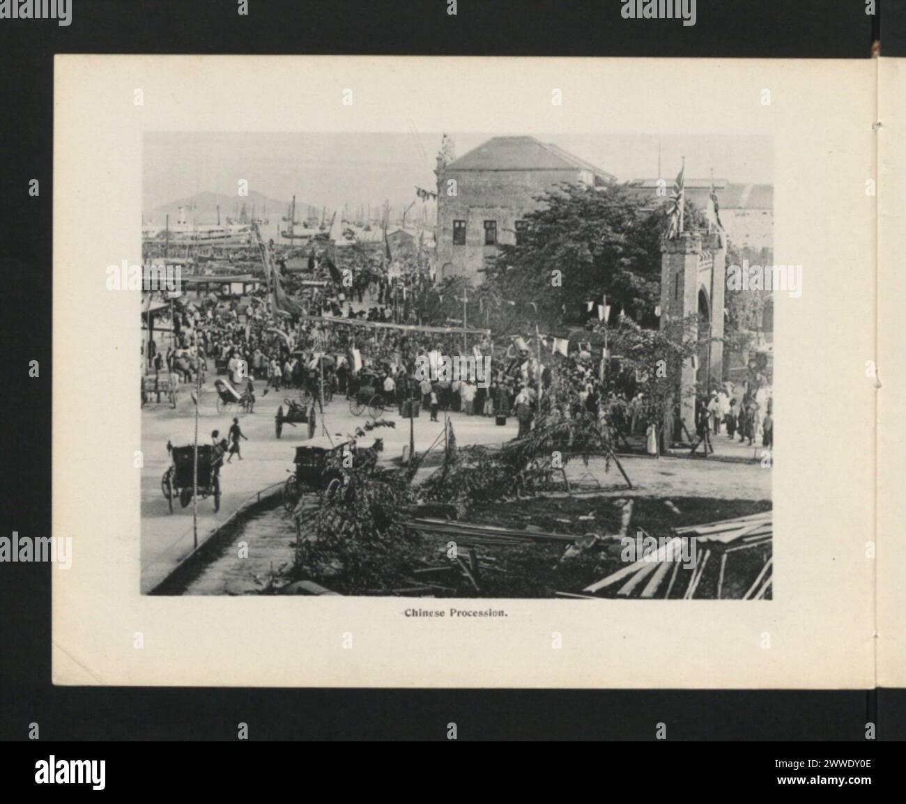 A Chinese procession in Penang, Malaya, 1897, featuring participants in ...