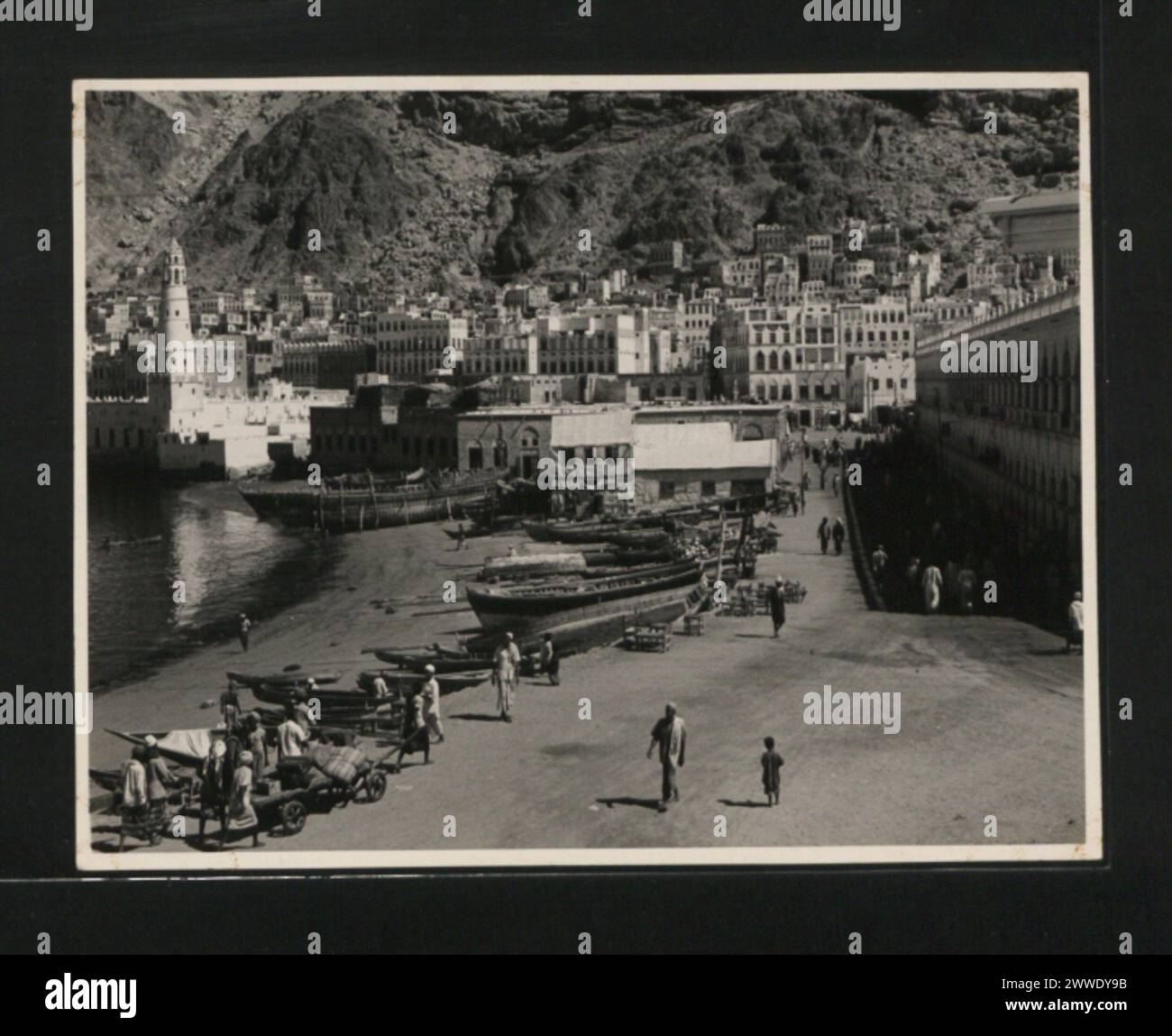 General views of Aden, Yemen, showing the cityscape, streets, buildings ...