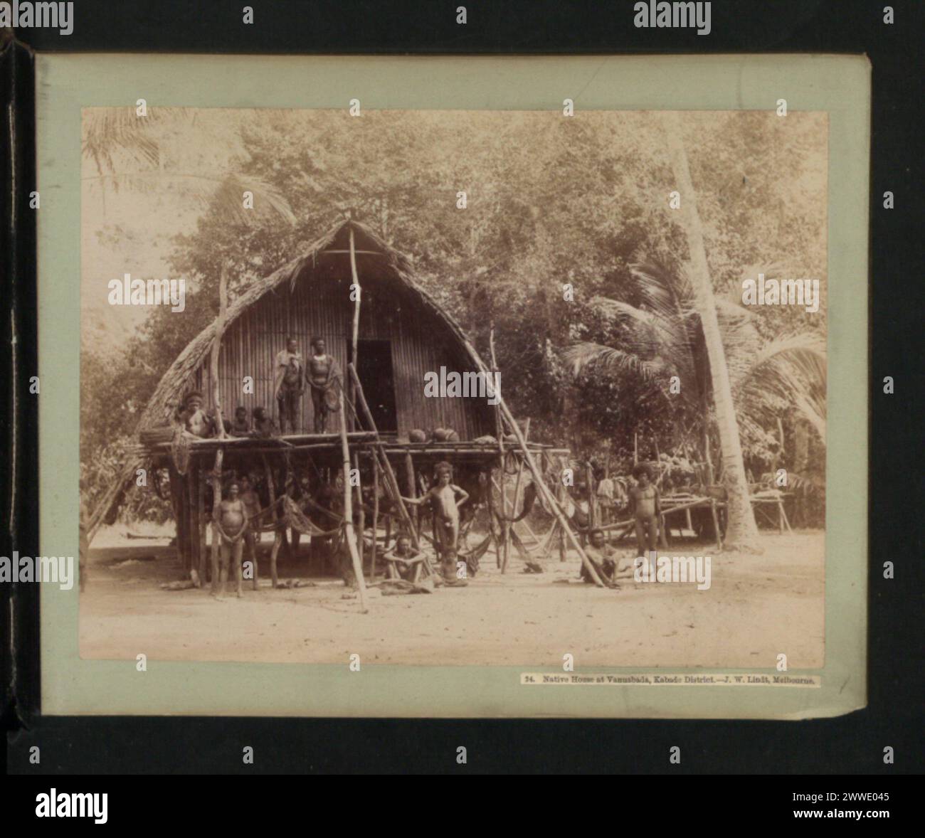 Description: Native house at Vanuabada, Kabade District.-J.W. Lindt ...