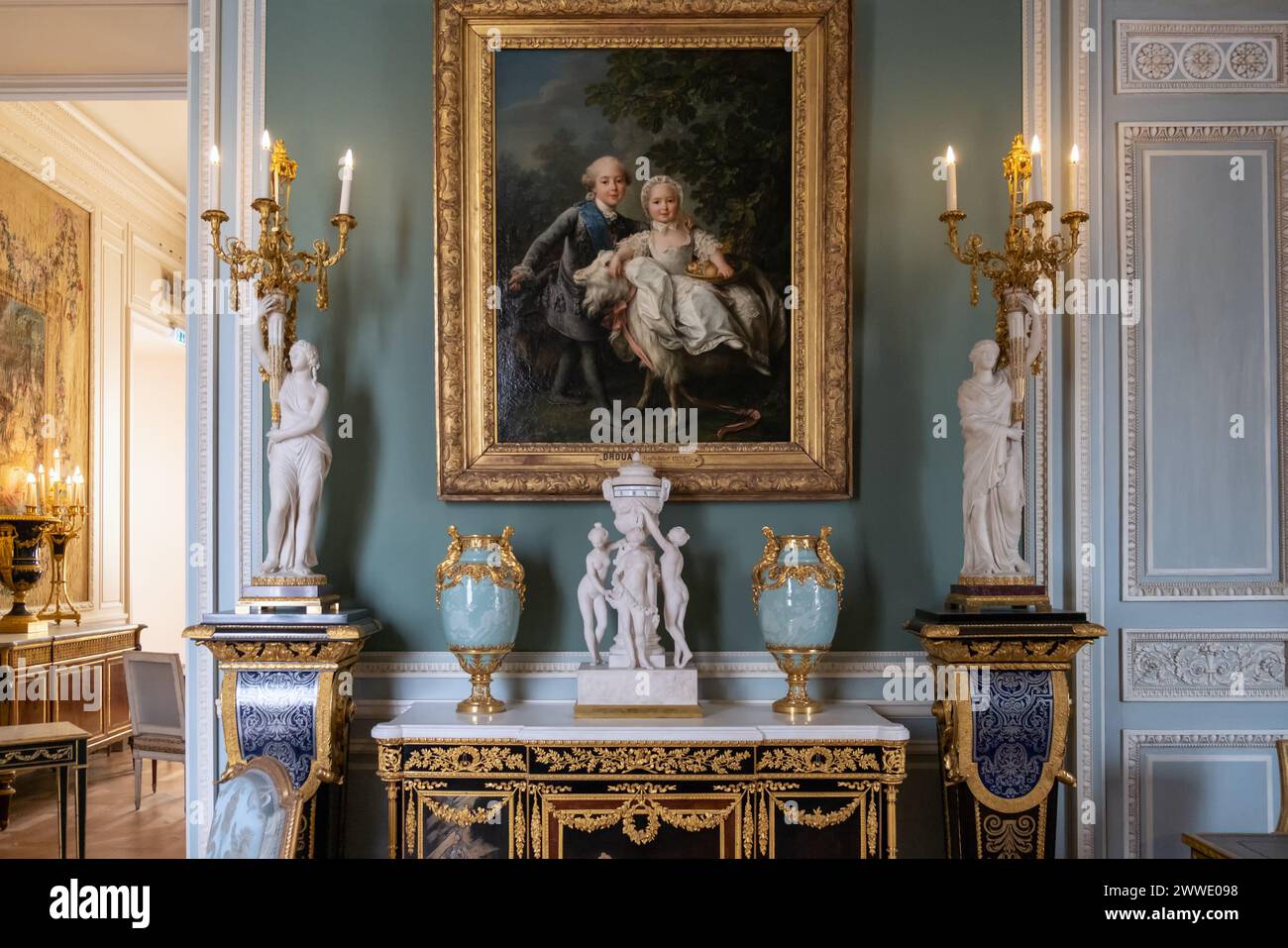 Paris, France - March 10, 2024. Interior of the Louvre Museum, France's ...