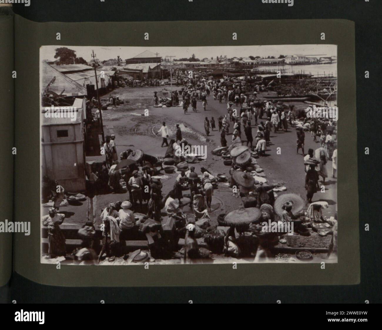 Lagos, Nigeria, showing urban streets, buildings, and local population ...