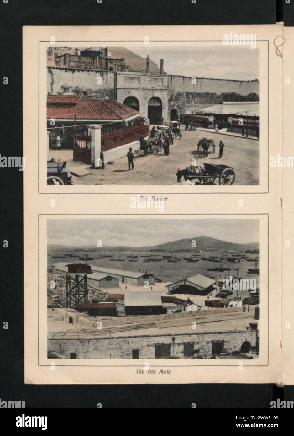 Photographs of The Market and The Old Mole in Gibraltar, 1904, showing ...