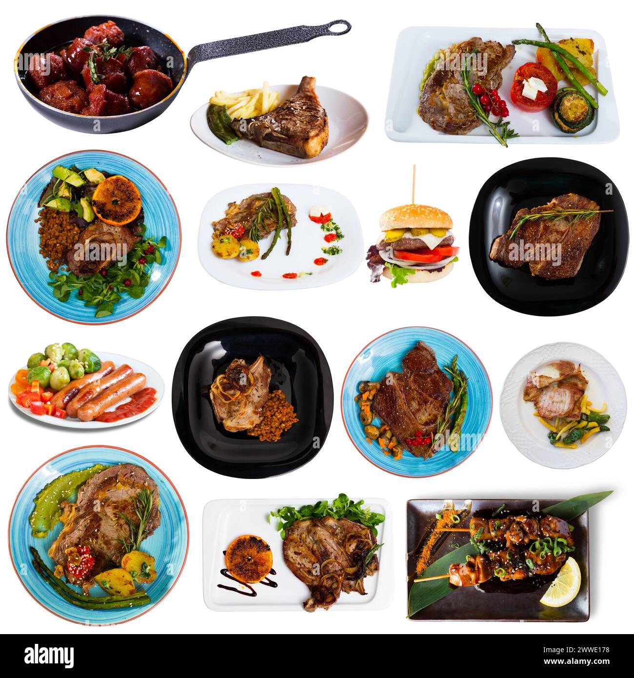 Assorted pork and beef dishes Stock Photo - Alamy