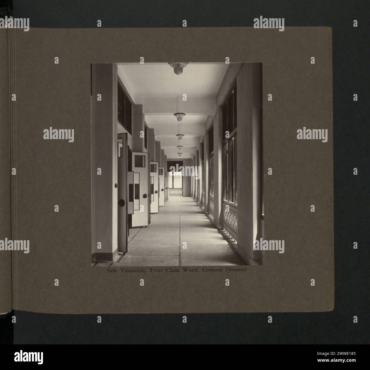 Description: Side Verandah, First Class Ward, General Hospital ...