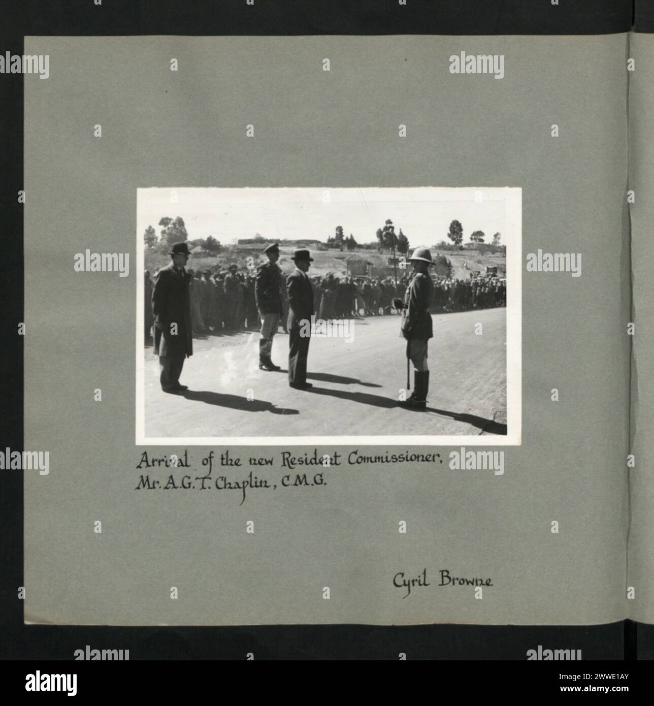 The new Resident Commissioner, Mr. A.G.T. Chaplin, arrived in ...