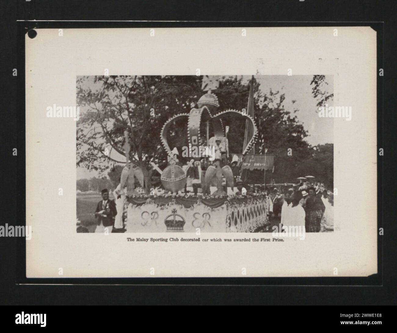 Decorated car of the Malay Sporting Club, Penang, Malaya, 1937, awarded ...