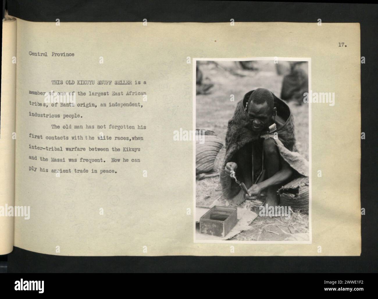 Description: This old Kikuyu snuff seller is a member of one of the ...