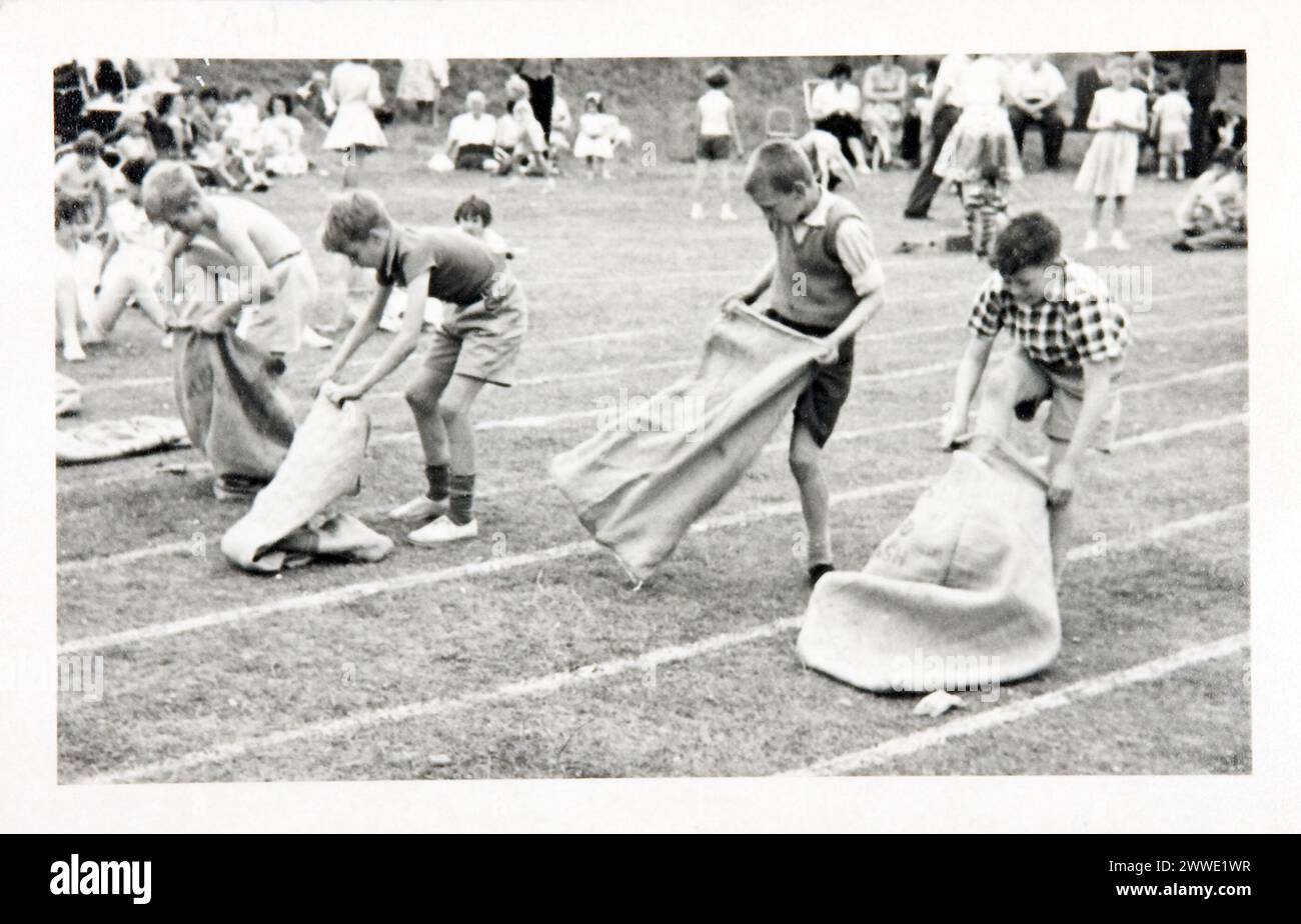 Photograph of a school Sports Day in 1960, showing students ...
