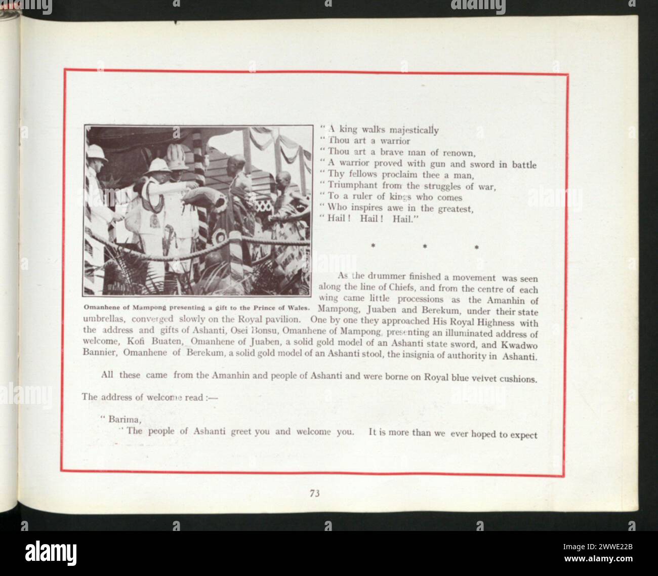 Description: Omanhene of Manpong presenting a gift to the Prince of ...