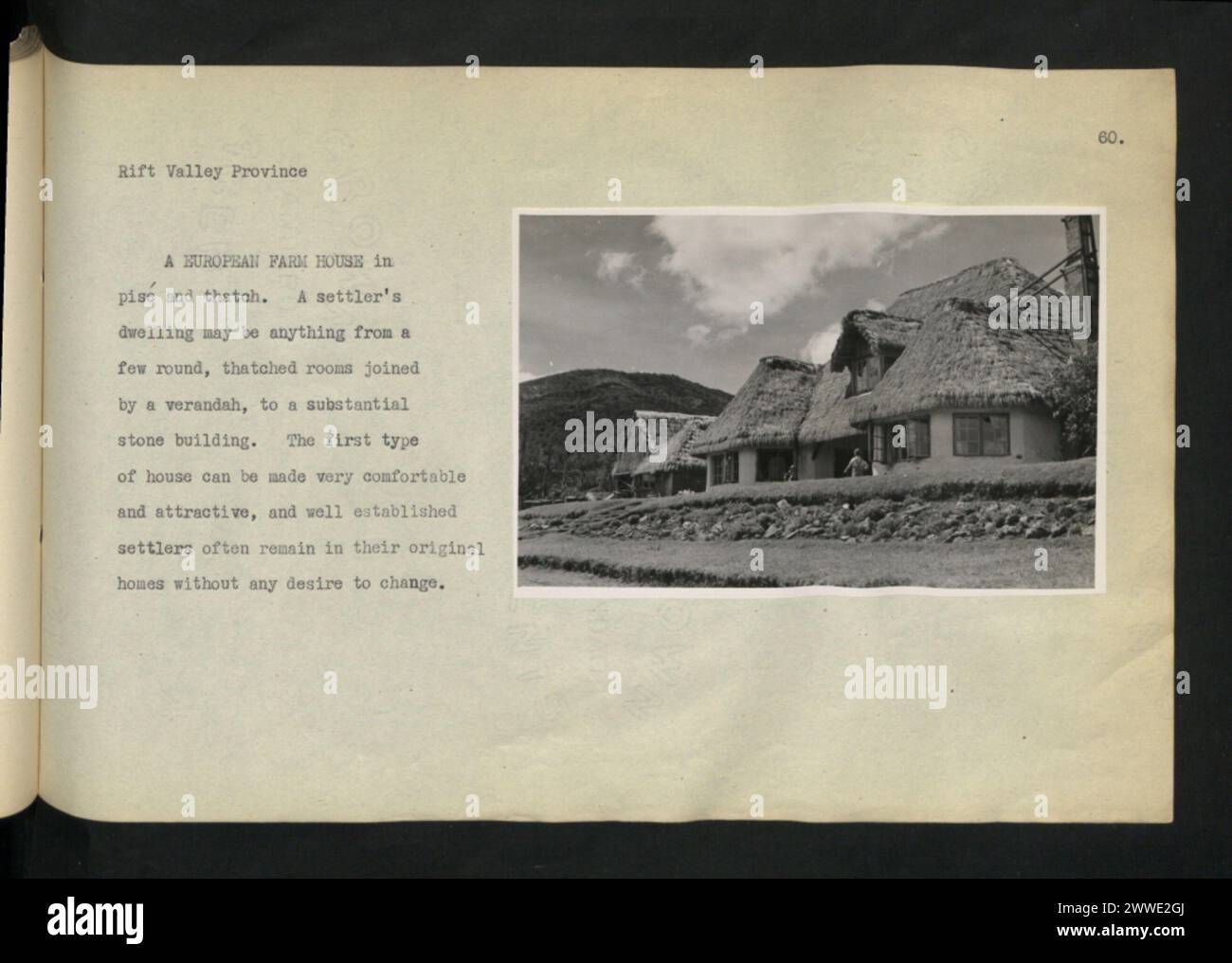 Description: Rift Valley Province. A European farm House in pisé and ...