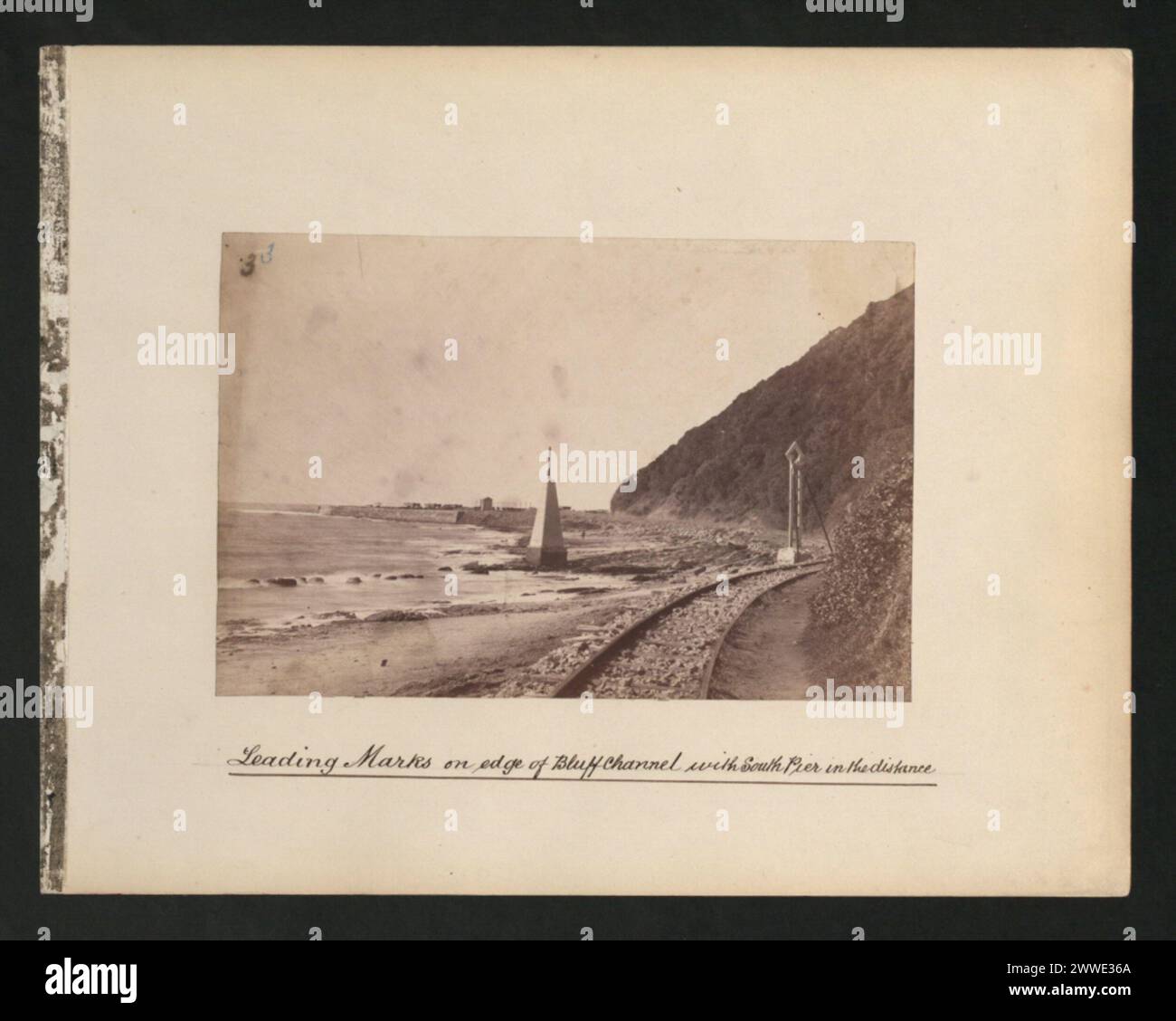 Description: Leading Marks on edge of Bluff Channel with South Pier in ...