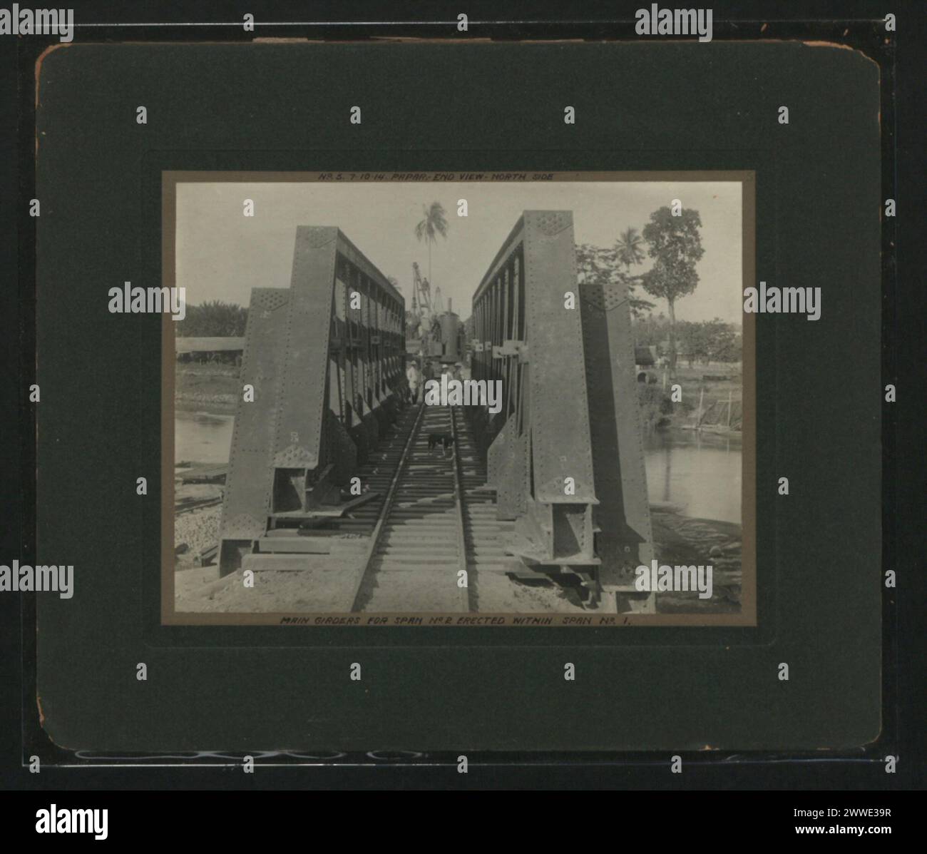 Description: Papar - End view - North side. Main girders for span No.2 ...