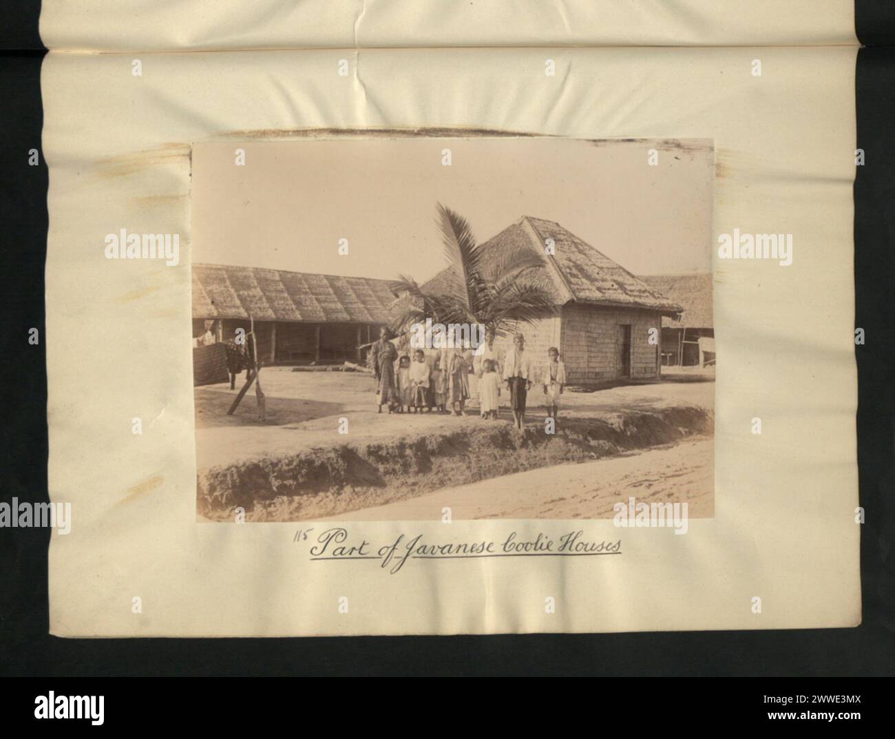 Description: Part of Javanese coolie houses. Location: Borneo asia ...
