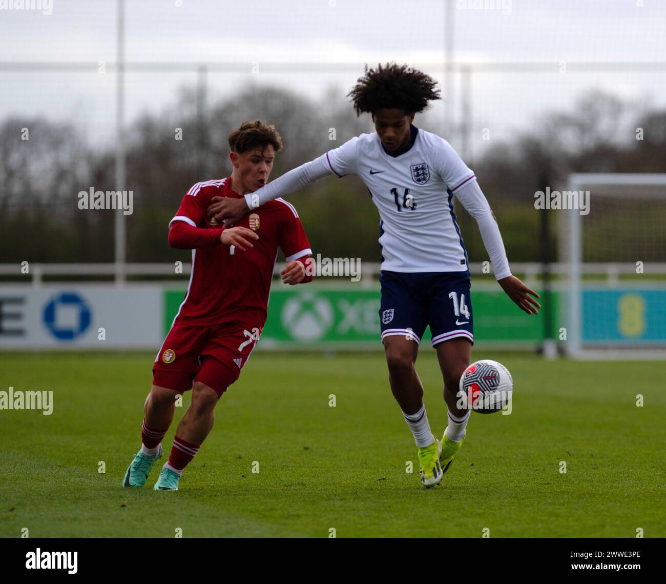 St Georges Park, UK. 23rd Mar, 2024. Baylee Dipepa (14) forward for ...