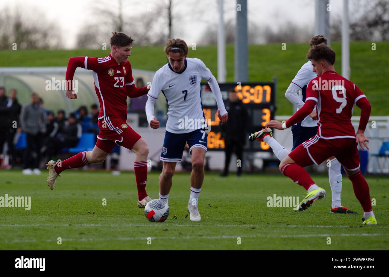 St Georges Park, UK. 23rd Mar, 2024. Jesse Derry (7) forward for ...