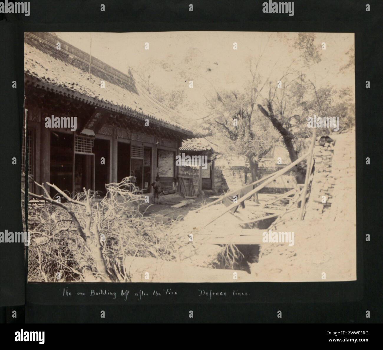 Description: The one Building left after the Fire. Defence lines ...