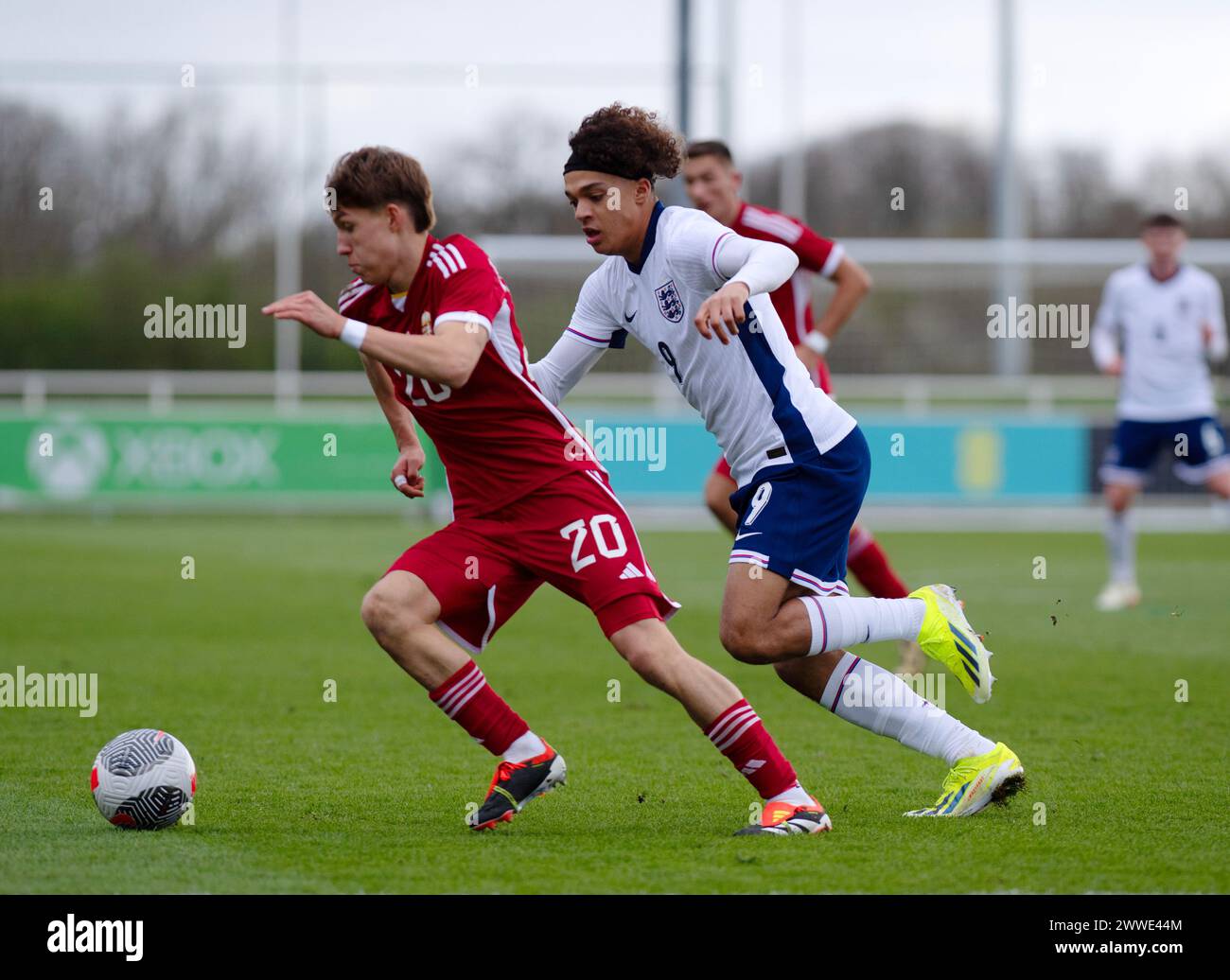 St Georges Park, UK. 23rd Mar, 2024. Luca Fletcher (9) forward for ...