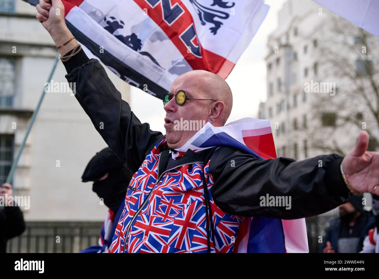 London, England, UK. 23rd Mar, 2024. Around 100 people gathered for the ...