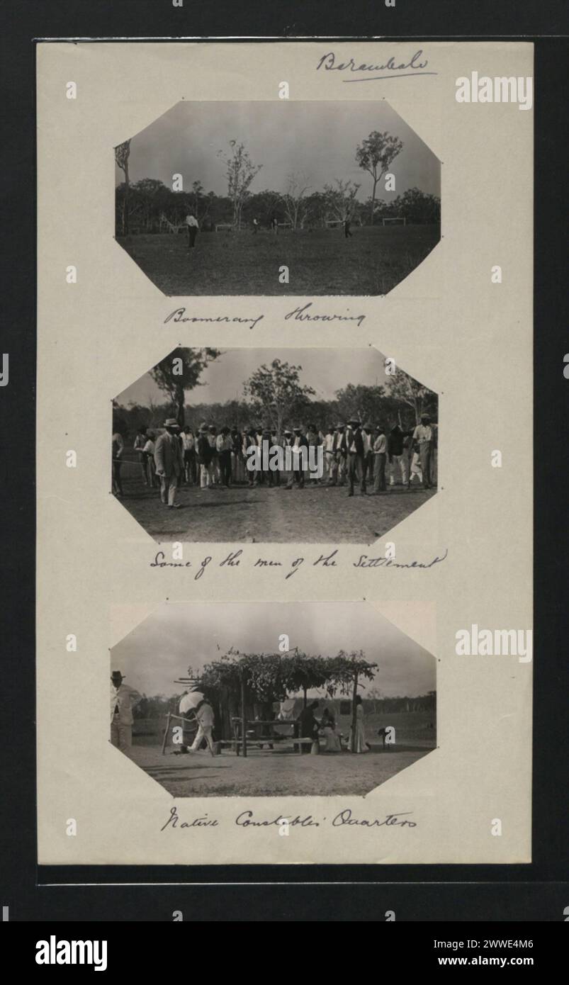 Description: Barambah. Boomerang throwing Location: Barambah ...