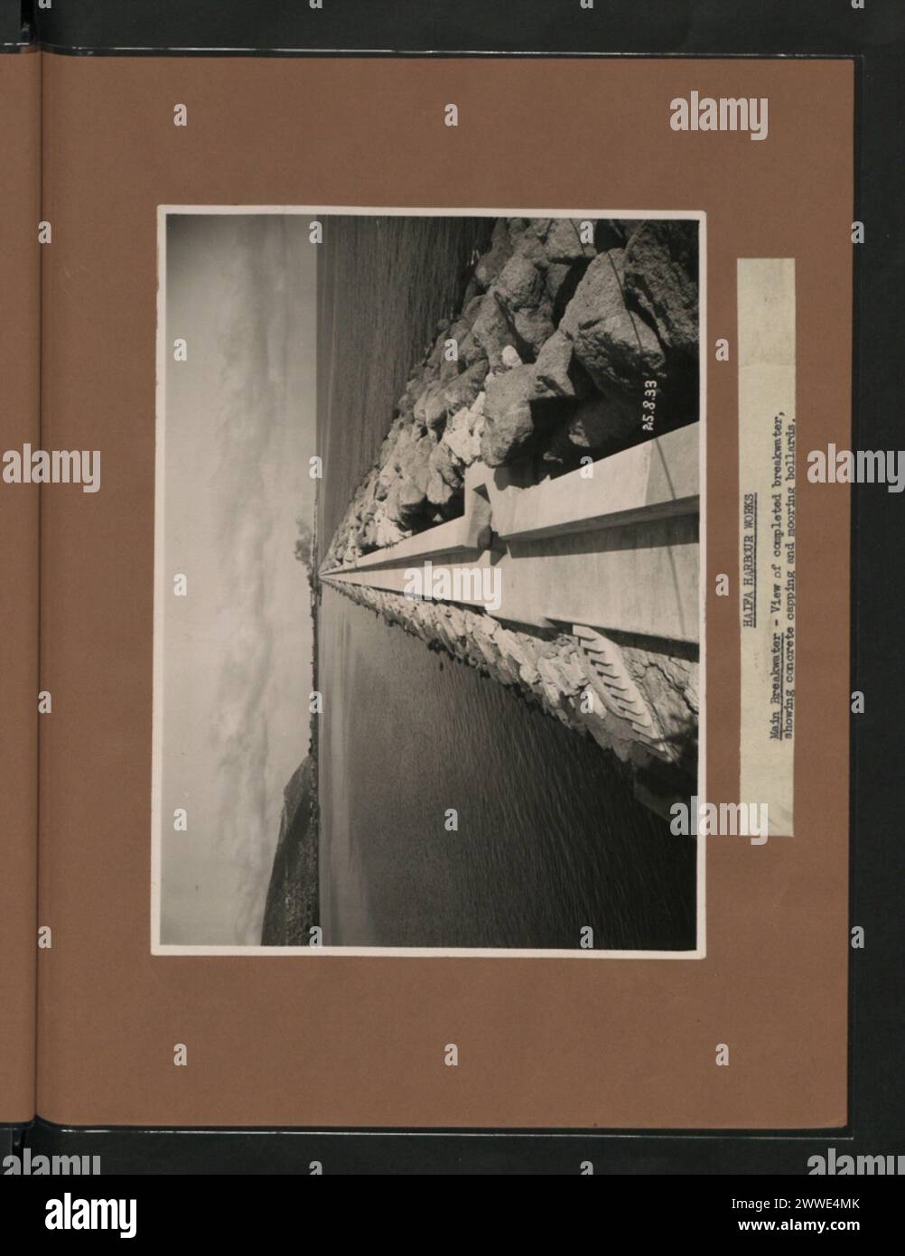 Description: Haifa Harbour Works. Main Breakwater - View of completed ...