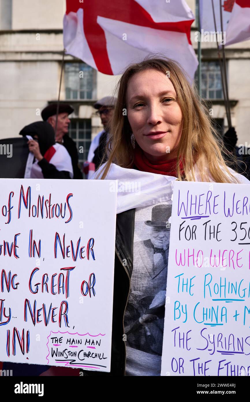 London, England, UK. 23rd Mar, 2024. Around 100 people gathered for the ...