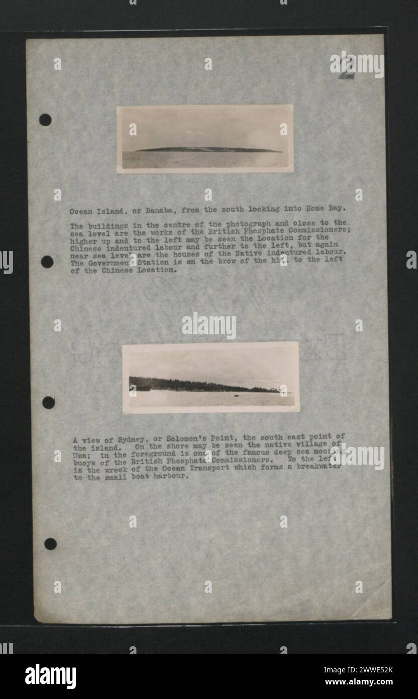 Description: Ocean Island, or Banaba, from the south looking into Home ...