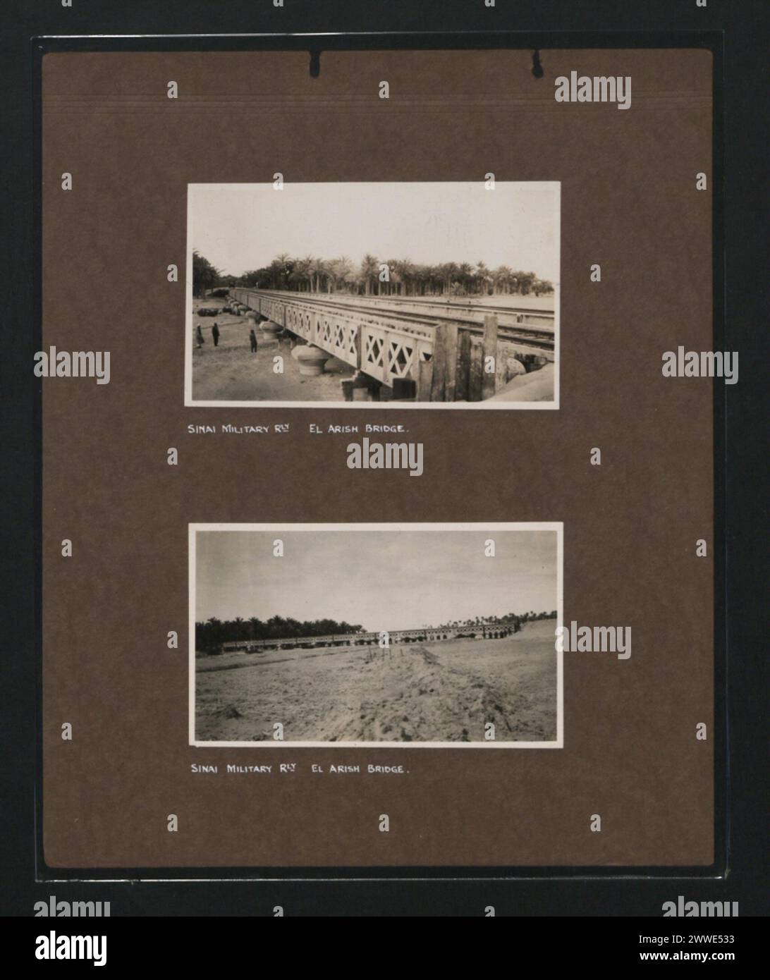 Description: Sinai Military Rly - El Arish Bridge. Location: Palestine ...