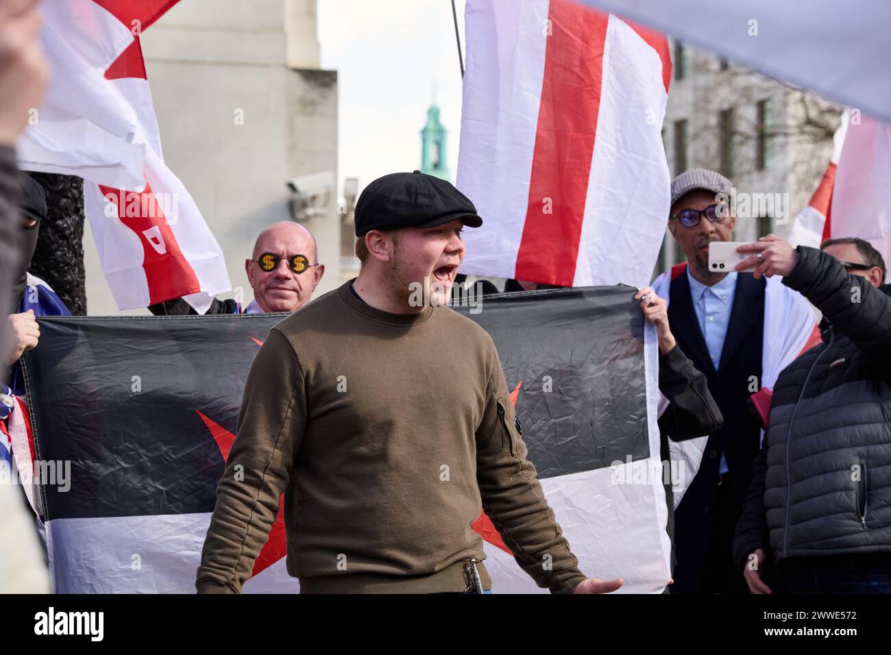London, England, UK. 23rd Mar, 2024. Around 100 people gathered for the ...