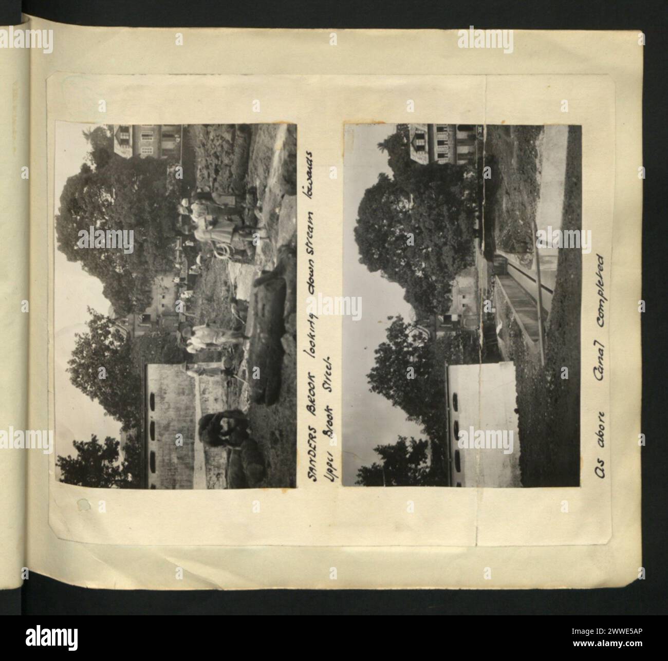 Photographs depict Sanders Brook looking downstream towards Upper Brook ...