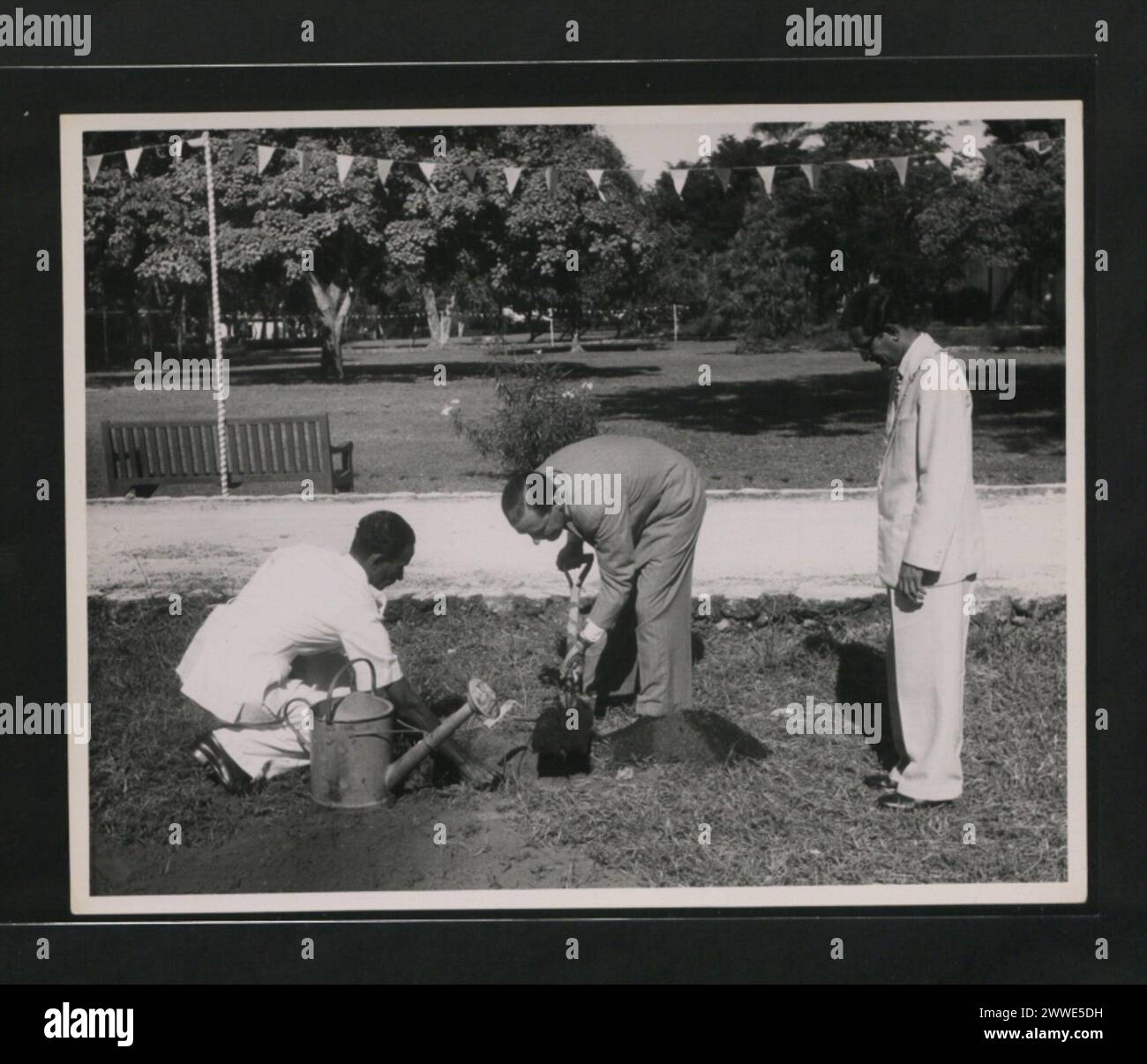 Description: Planting of commemorative trees. Location: Tanganyika ...