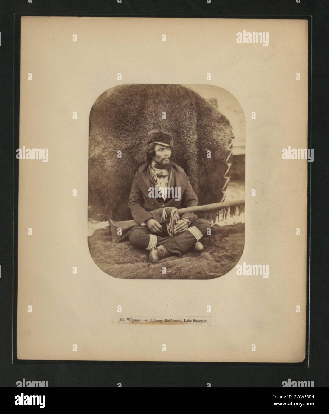 Photograph of an Ojibway dwelling (wigwam) near Lake Superior, Canada ...